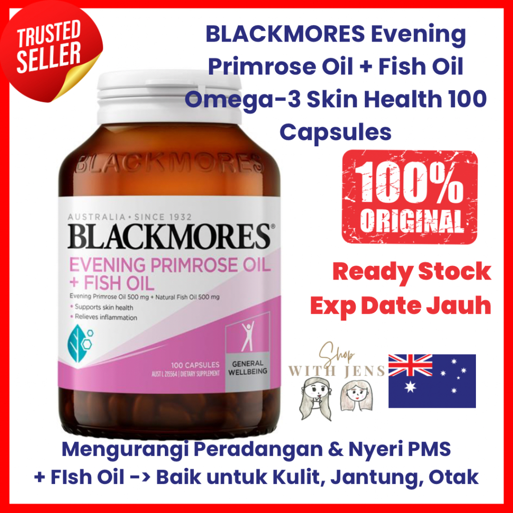 Jual Blackmores Evening Primrose Oil + Fish Oil 1000mg 100 Capsule ...