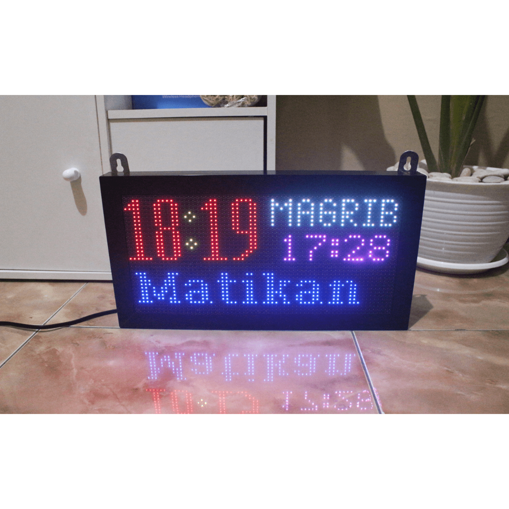 Jual JAM WAKTU SHOLAT MUSHOLLA / JADWAL SHOLAT DIGITAL MASJID WIFI RGB ...