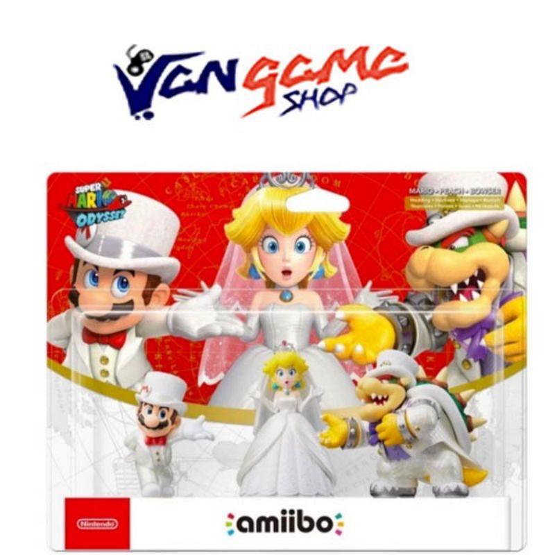 Jual Amiibo Mario Peach Bowser Wedding Outfit (Super Mario Odyssey ...