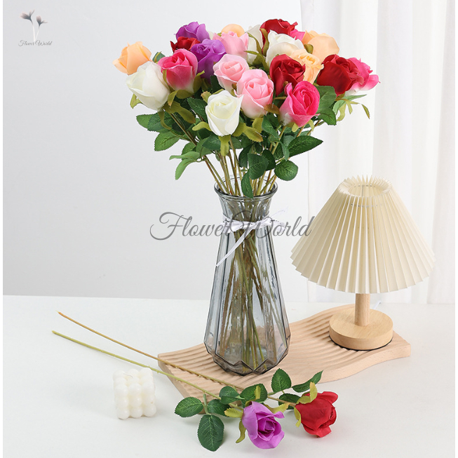 Jual [FlowerWorld]Artificial Bunga Mawar 1 tangkai Bunga Artficial Rose ...