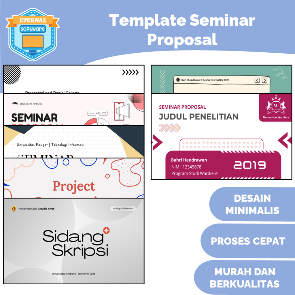 Jual Template PPT Seminar Proposal Siap Edit Desain Simple Minimalis Elegan Modern Template ...