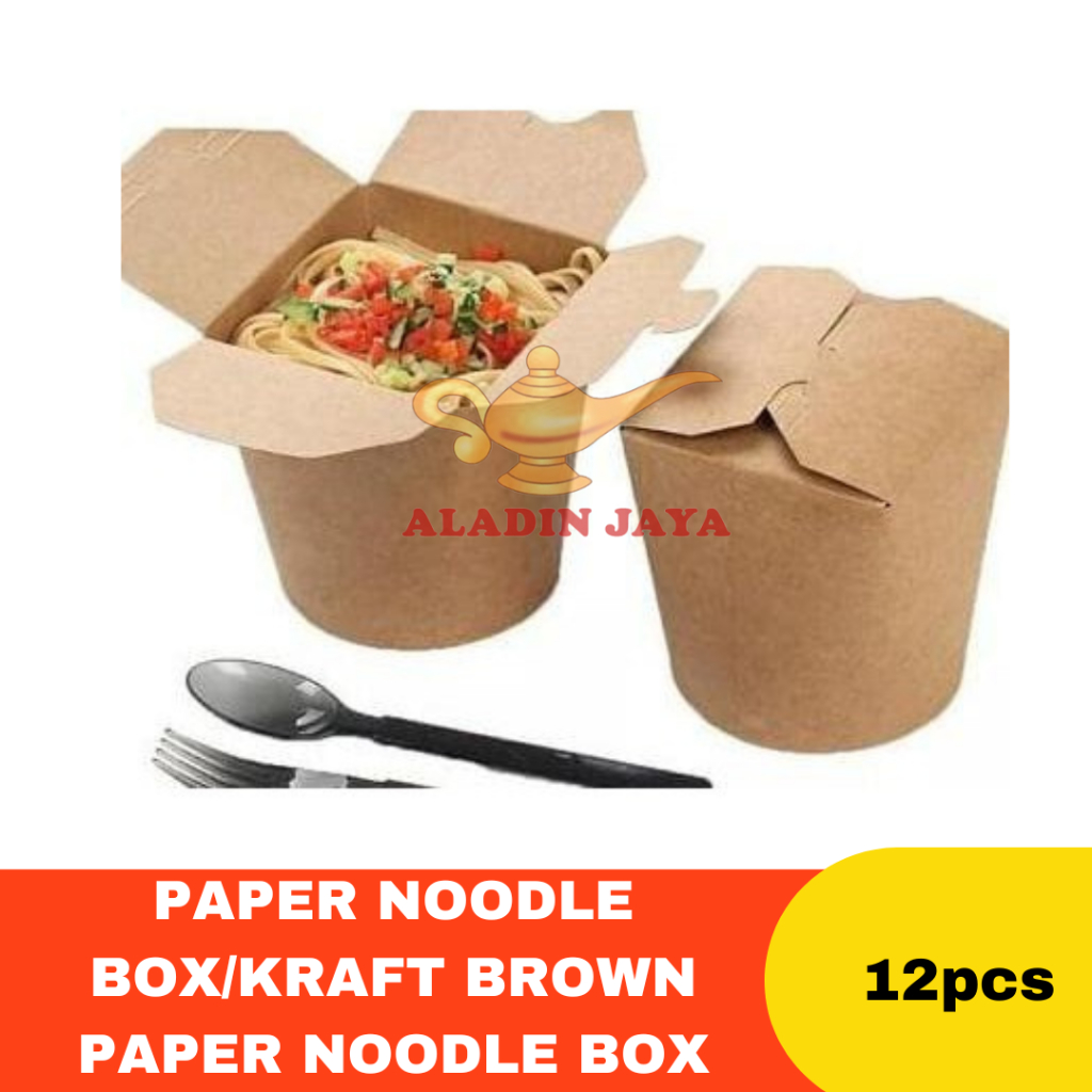 Jual PAPER NOODLE BOX/KRAFT BROWN PAPER NOODLE BOX/FOOD PAIL (ISI 50 ...