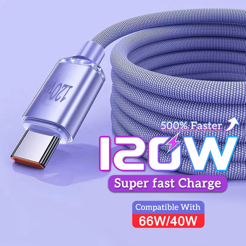 Jual Kabel Fast Charging 120W USB Type C Nilon Berkualitas Kabel casan ...