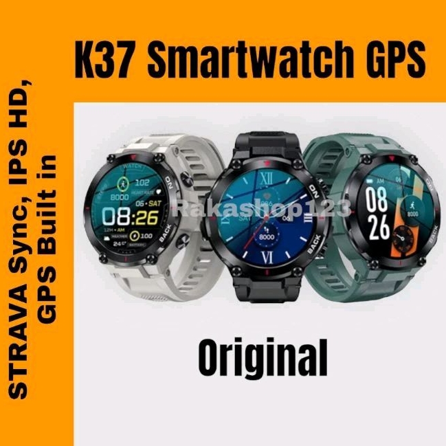 Jual K37 Smart Watch, GPS, 1.32" Big Screen, konek STRAVA, Fitness tracker. | Shopee Indonesia