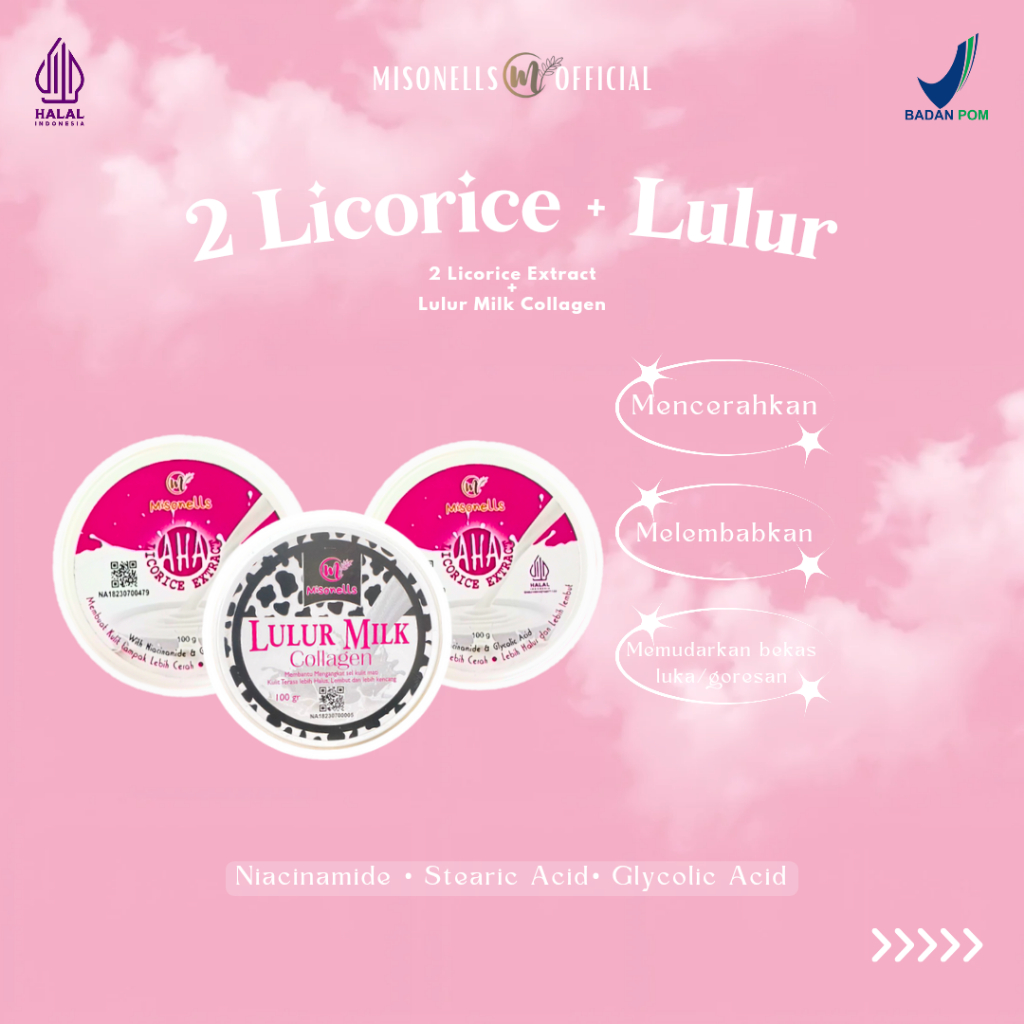 Jual Misonells (2 Bleaching Licorice extract + Lulur Milk collagen ...