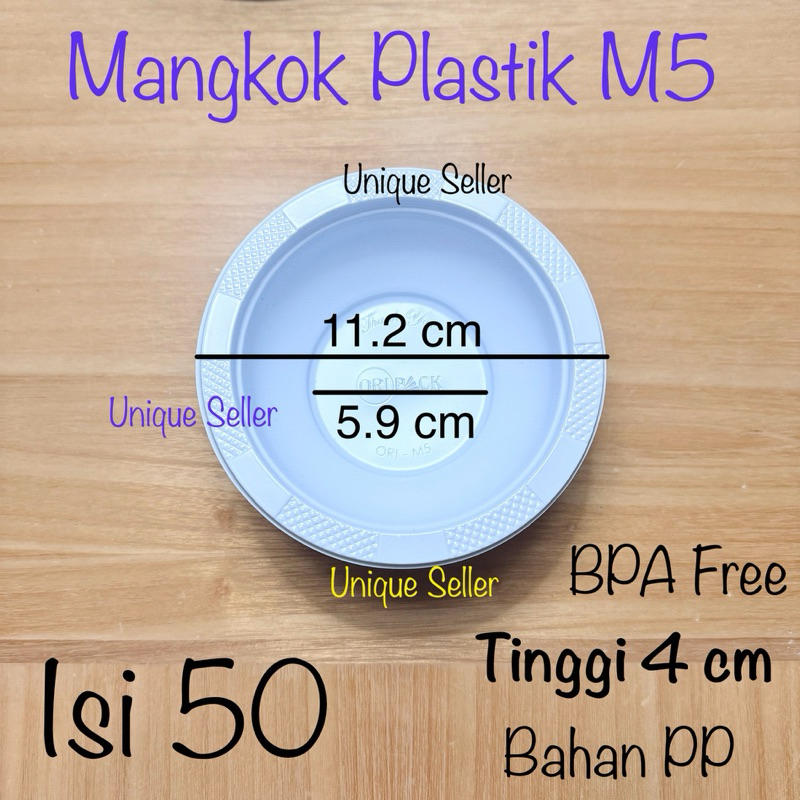 Jual [Isi50] Mangkok Plastik Kecil 11 cm M5 / Mangkok Buah Snack Jajan ...