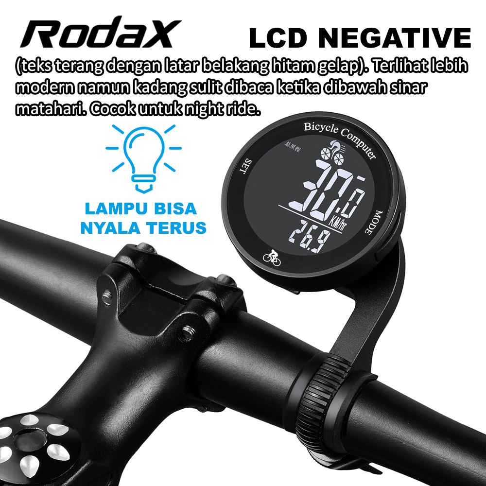 Jual RodaX Pro Wireless Speedometer Sepeda Waterproof LCD Positivenya ...