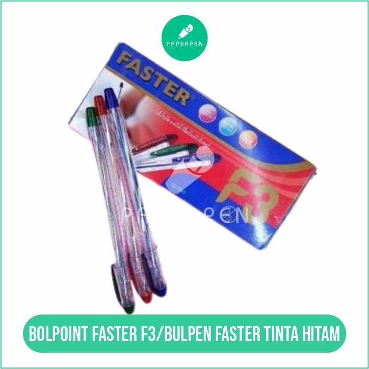 Jual [1PAK 12PCS] Bulpoin/Bulpen/Pulpen FASTER F3/BULPEN FASTER TINTA ...