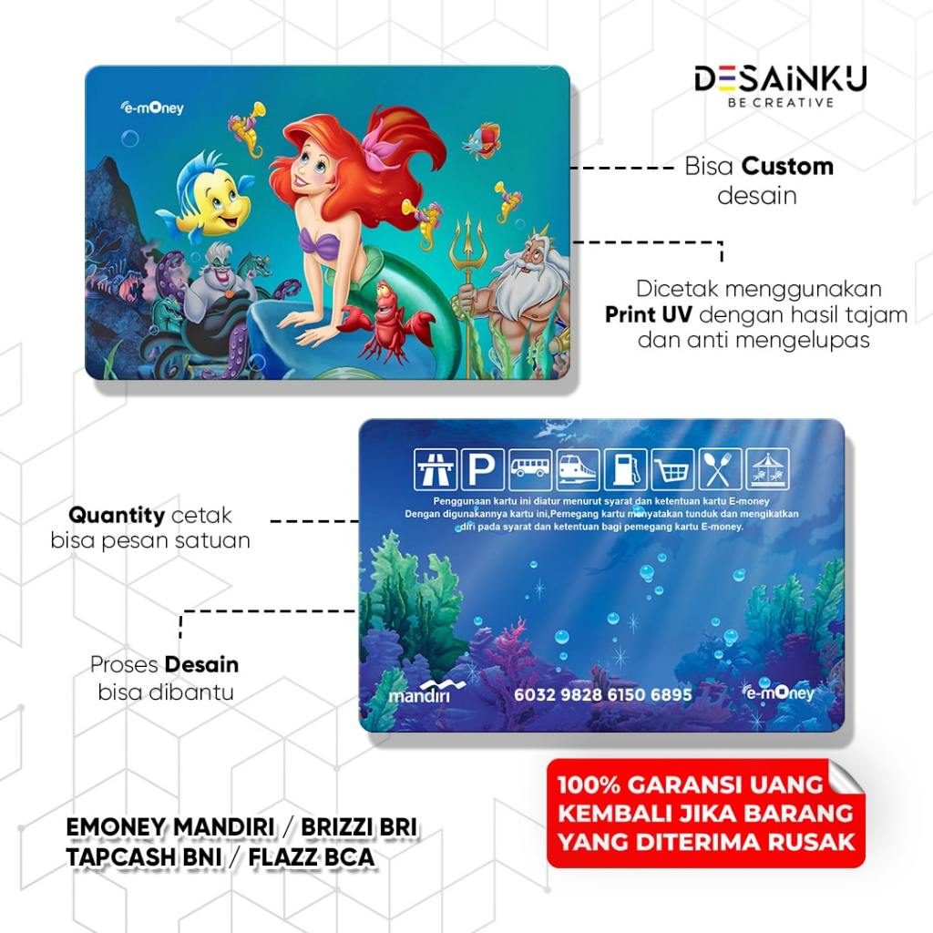 Jual Emoney/Tap Cash/Flazz/Brizzi / PRINCESS DISNEY Ver ARIEL THE ...