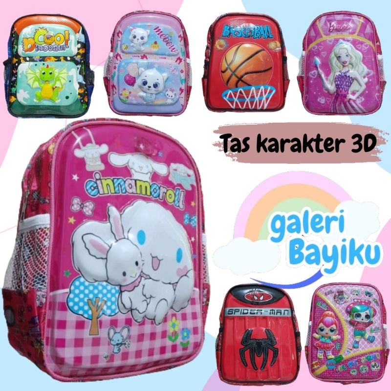 Jual TAS KARAKTER 3D ANAK PAUD TK /TAS ANAK PLAYGROUP PAUD 3D LED/TAS ...