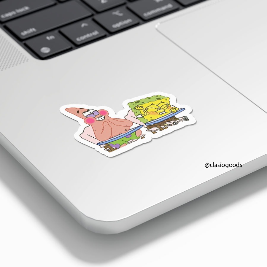 Jual Sticker Tempel "laughing Spongebob & Patrick" | Shopee Indonesia