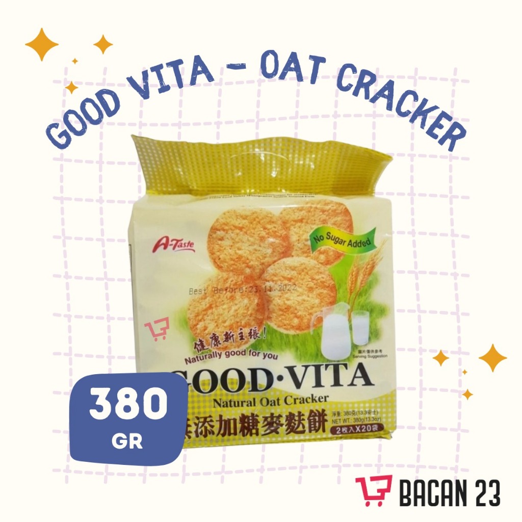 Jual Good Vita Natural Oat Cracker No Sugar (380 Gr) / Biskuit OAT ...