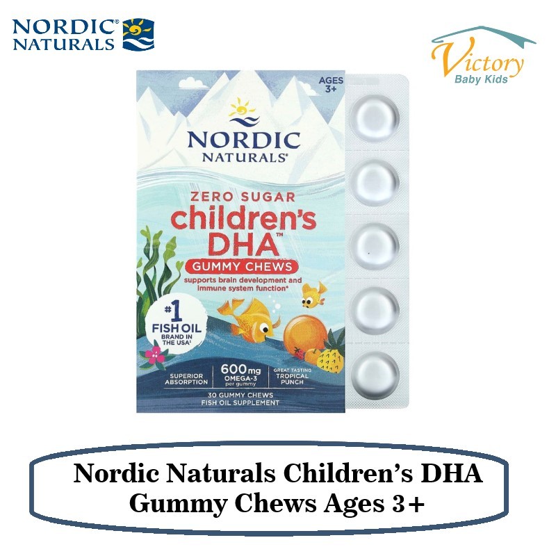 Jual Nordic Naturals Children’s DHA Gummy Chews Ages 3+ Tropical Punch ...