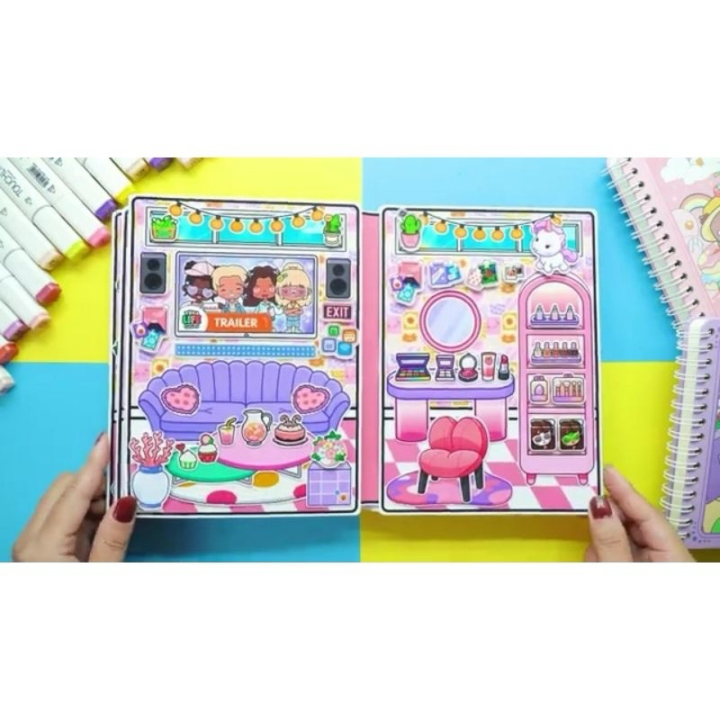 Jual Toca Boca Mainan Paper Doll Murah Seri Y2K/ Rumah Toca Pink Sudah ...