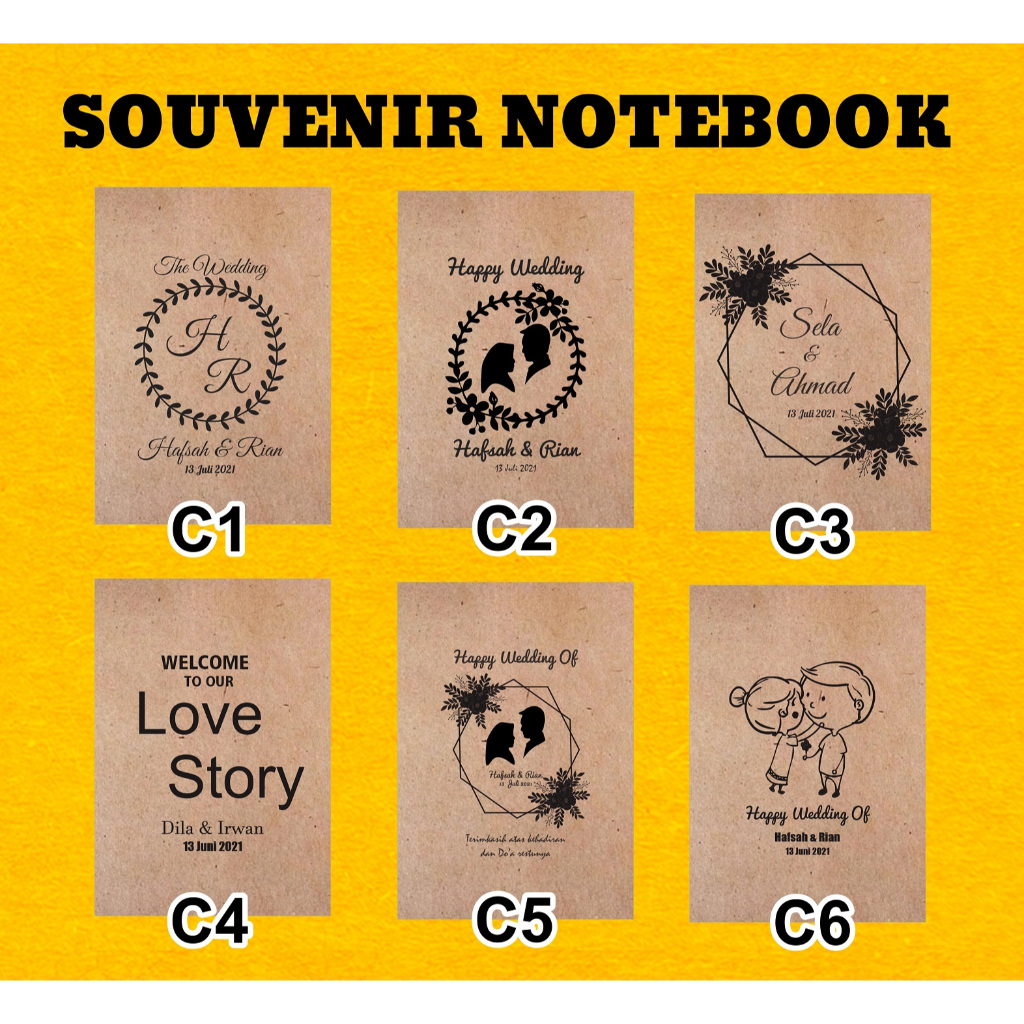 Jual Souvenir Notes/Notebook Kraft Custom Pernikahan/Souvenir ...