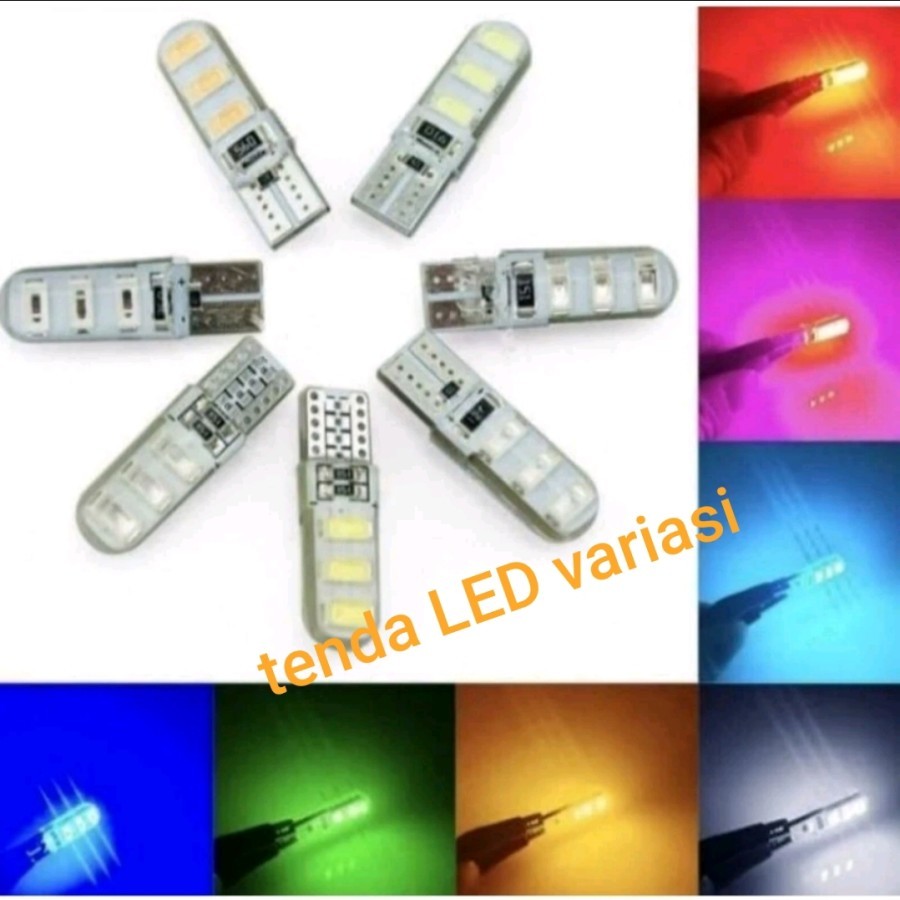 Jual LAMPU LED senja sen motor mobil t10 gel jelly 6 titik anti air dan ...