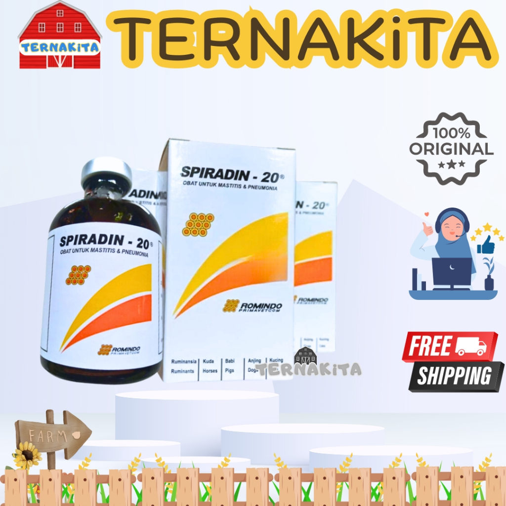 Jual SPIRADIN 50 ml - Obat Mastitis Pneumonia Sapi Kuda Babi Kambing ...