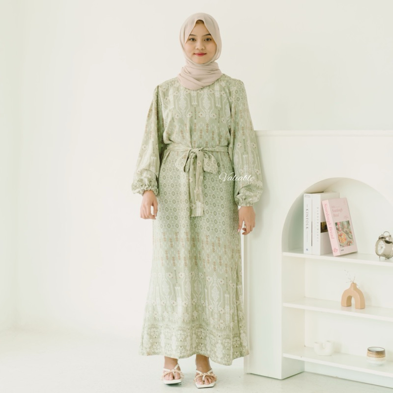Jual Chana Pattern Maxy Dress - Maxy Dress Motif Lengan Panjang ...
