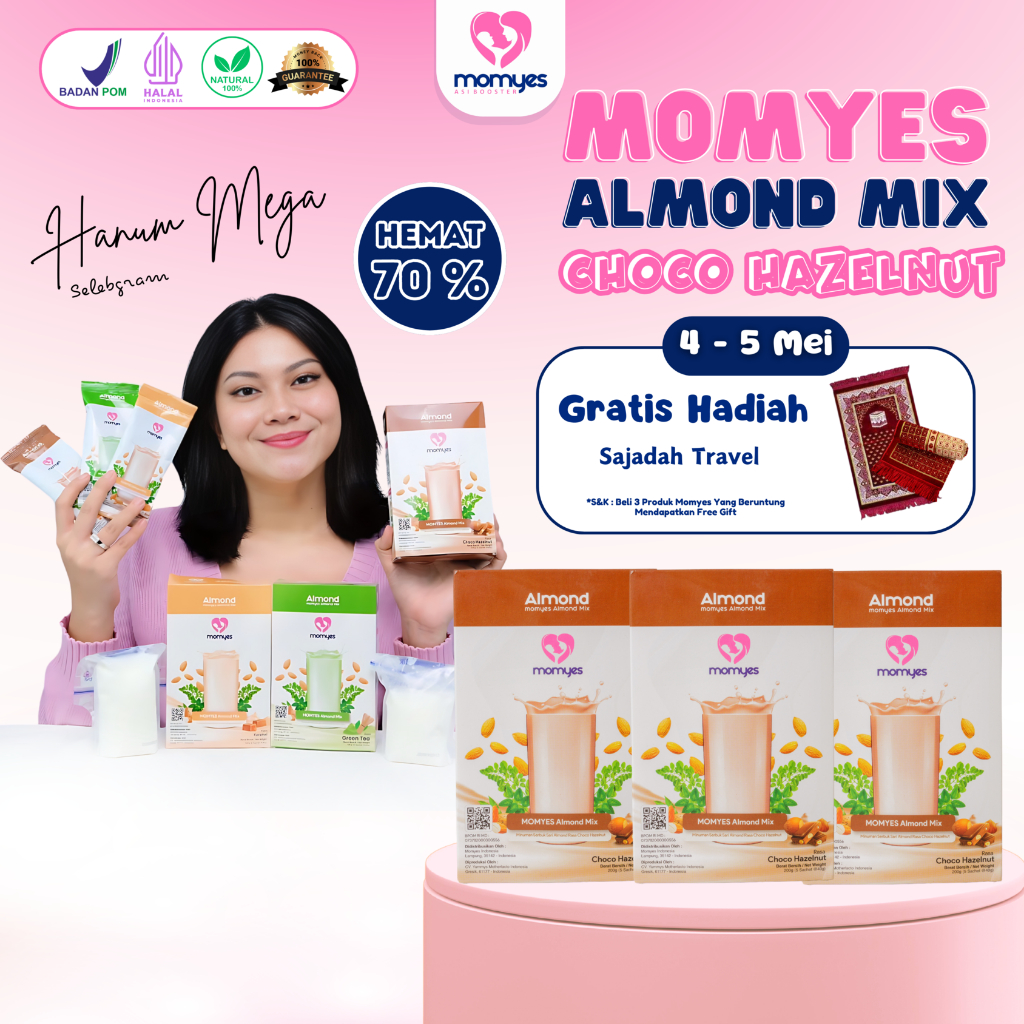 Jual MOMYES ALMOND MIX CHOCO HAZELNUT - (ASI BOOSTER) Pelancar ASI (3BOX x 200gr) | Shopee Indonesia