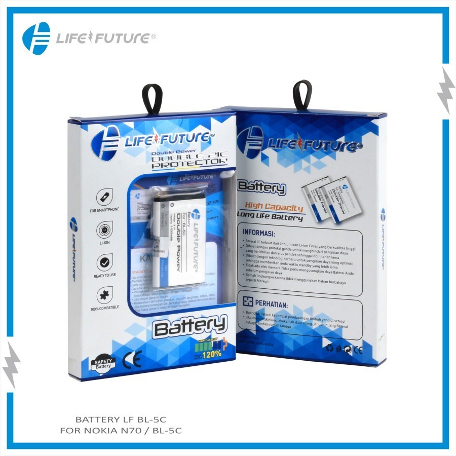 Jual DOBEL POWER LIFE FUTURE BATRE BATERAI LF NOKIA BL 5C N70 105 ...