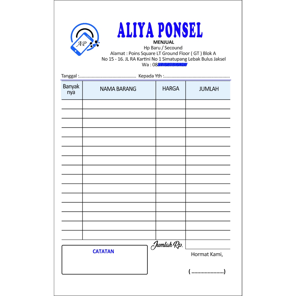 Jual Cetak Nota Servis Hp I Cetak NOta Konter Hp I Cetak Nota Custom ...