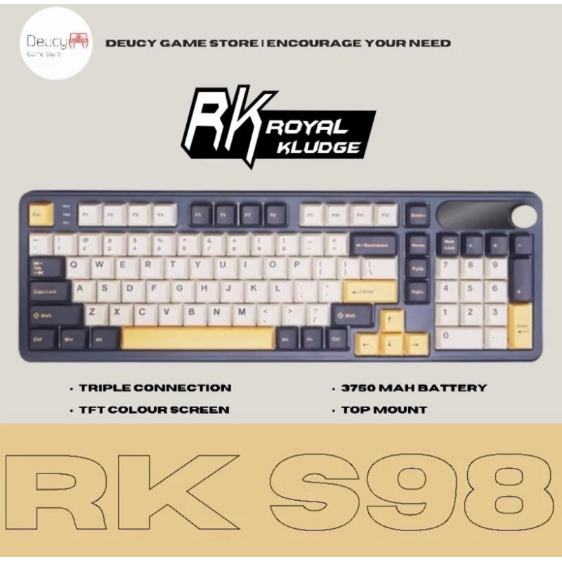 Jual Royal Kludge RK S98 Top Mount Triple Connection With LED Screen ...
