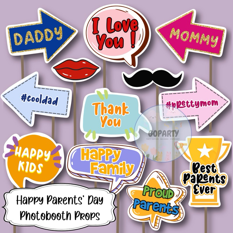 Jual PHOTOBOOTH PROPS HAPPY PARENTS DAY HARI ORANGTUA TONGKAT FOTO ...