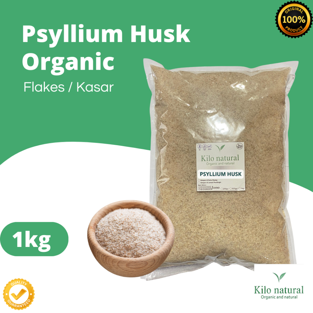 Jual Psyllium Husk Organic 1kg / Psyllium Husk Organik Flakes / Kasar ...