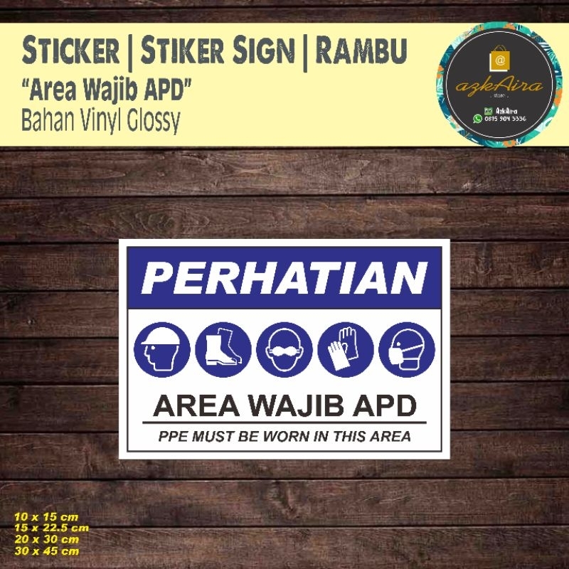 Jual Sticker Stiker Safety Sign K3 Area Wajib APD | Shopee Indonesia
