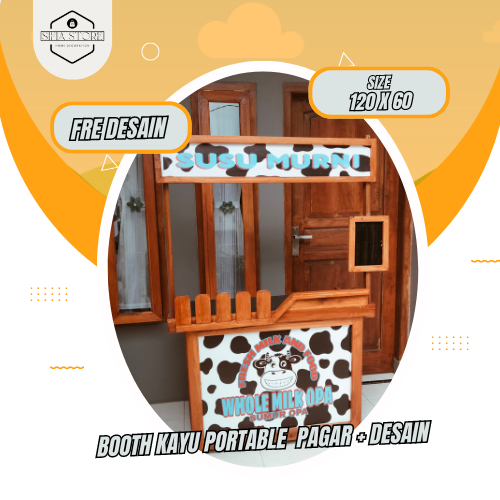 Jual 120X50 BOOOTH KAYU PORTABLE PAGAR PLUS DESAIN | Shopee Indonesia