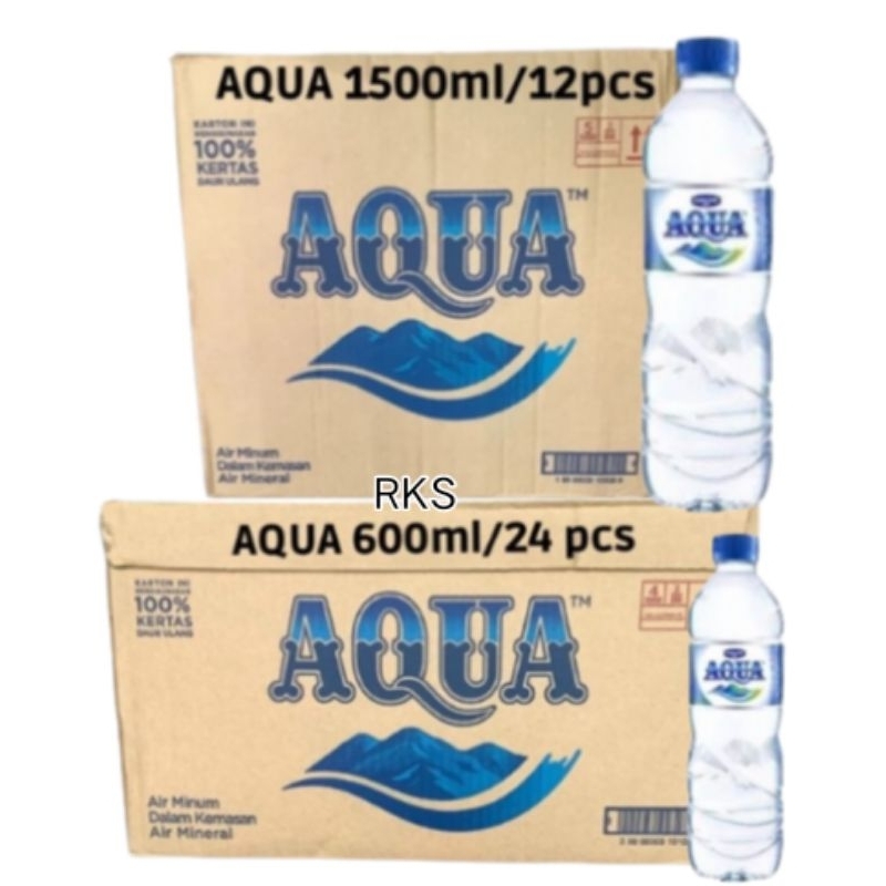 Jual Aqua Air Mineral Kemasan Botol 600ml 1500ml Dus / Karton | Shopee ...