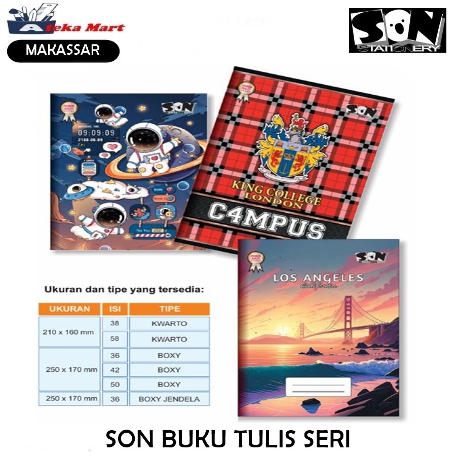 Jual [PAK/10BK] SON BUKU TULIS BOXY 36 42 50 BUKU PANJANG | Shopee ...