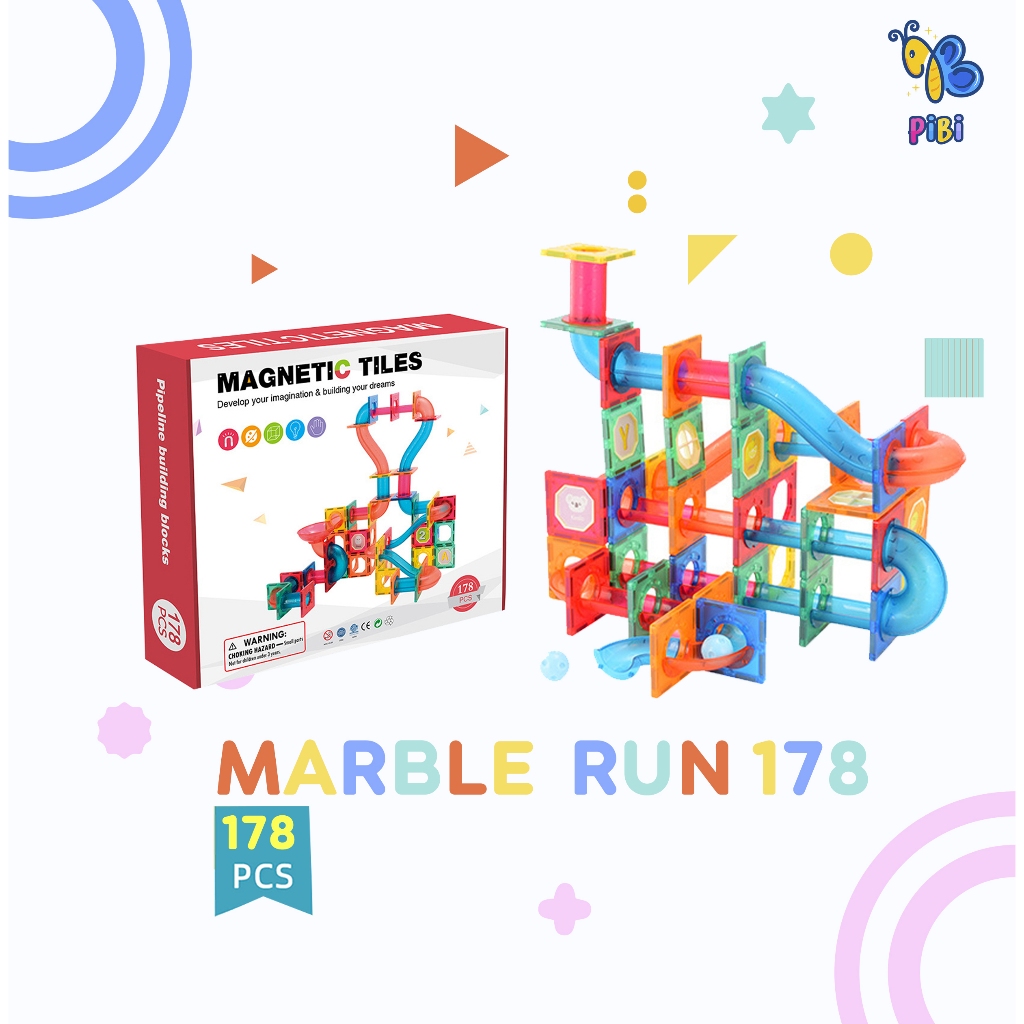 Jual PIBI - 178Pcs Marble Run Magnetic / Pipe Magnetic Tiles / Magnetic ... Jual PIBI - 178Pcs Marble Run Magnetic / Pipe Magnetic Tiles / Magnetic ...