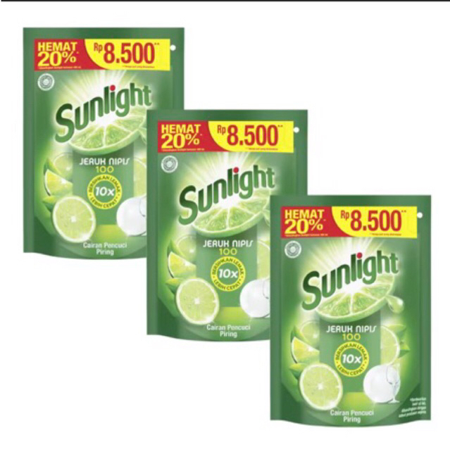 Jual SUNLIGHT SABUN CUCI PIRING JERUK NIPIS 370ml (Triple pack) | Shopee Indonesia