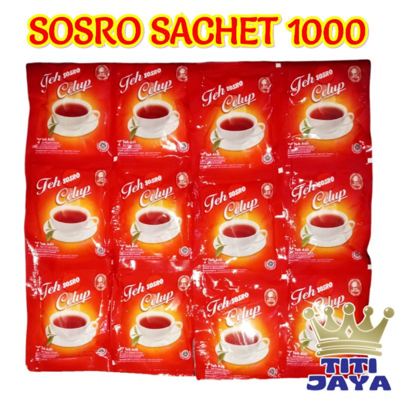 Jual TEH CELUP SOSRO SACHET 1000 RENCENG ISI 10 ES TEH SOLO HITAM ...