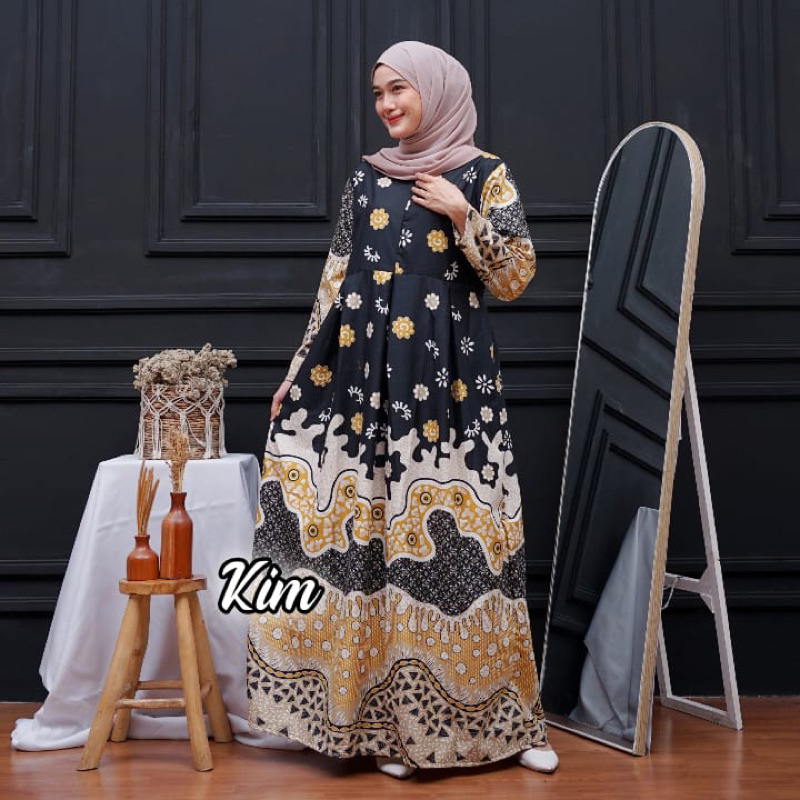 Jual Gamis wanita motif batik Gamis batik standart jumbo | Shopee Indonesia