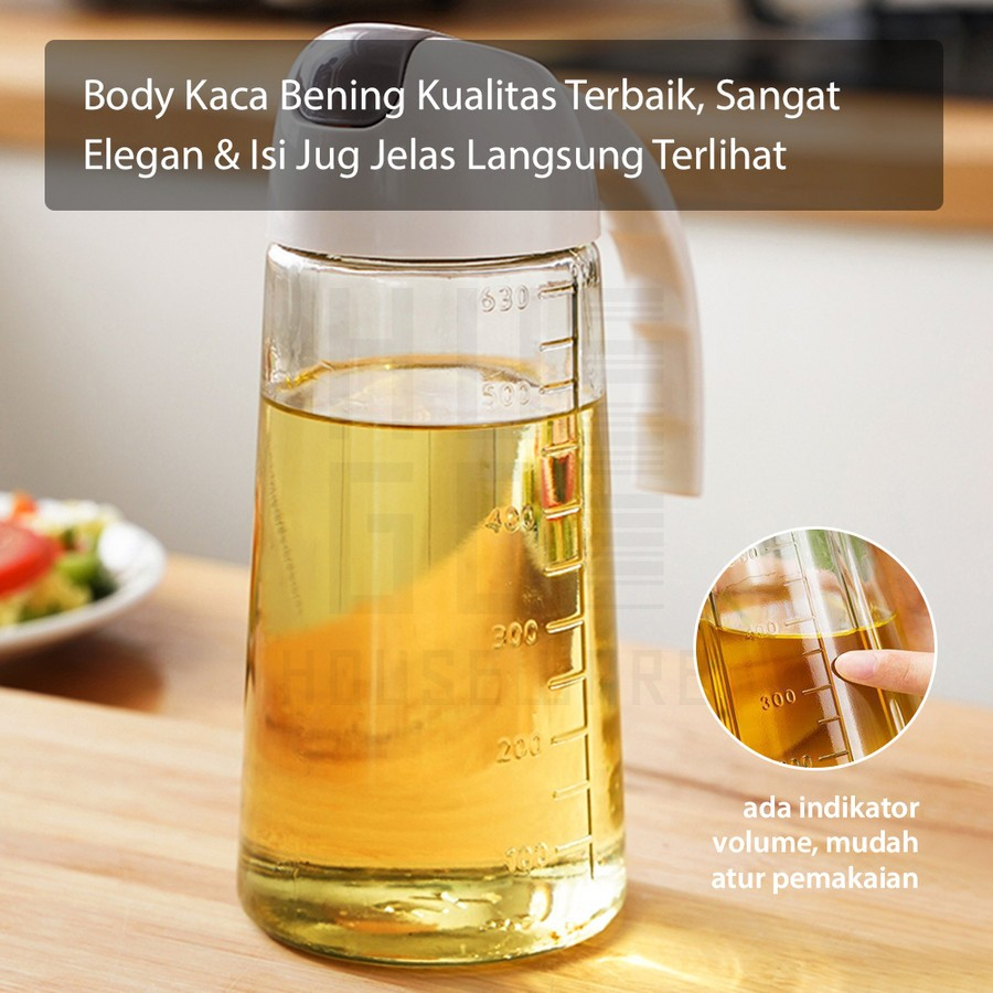 Jual Botol Kaca Tempat Minyak Goreng Dan Kecap Serbaguna Seasoning Glass Jar 630ml | Shopee ...