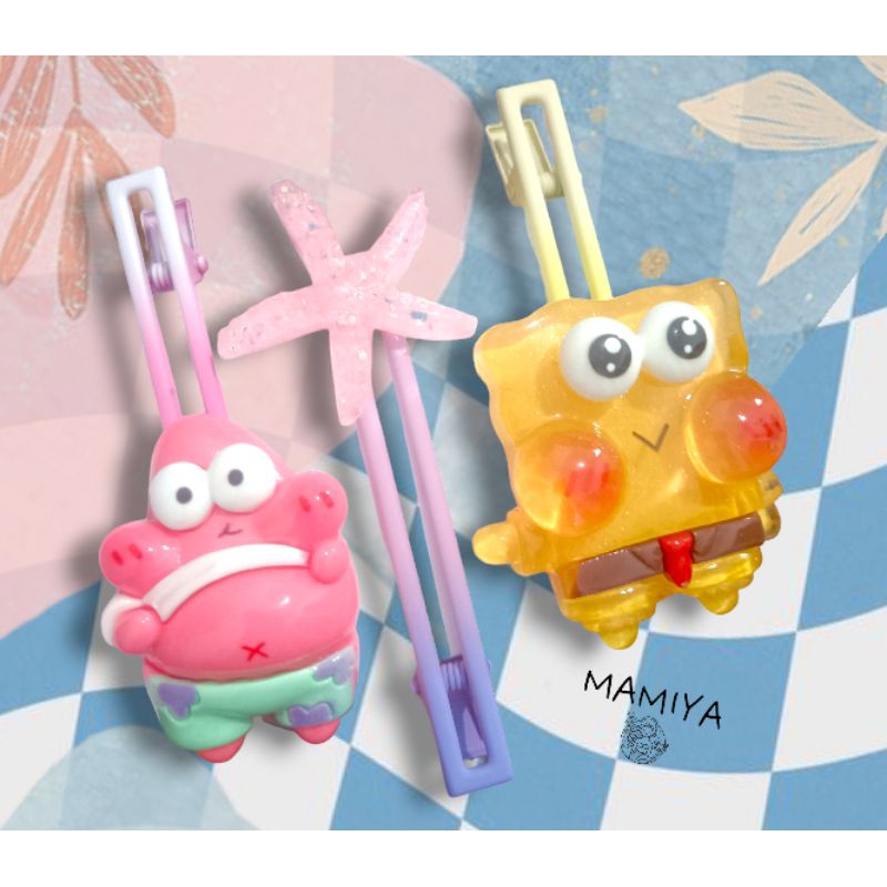 Jual Jepitan Rambut Spongebob dan Patrick / jepit boneka | Shopee Indonesia
