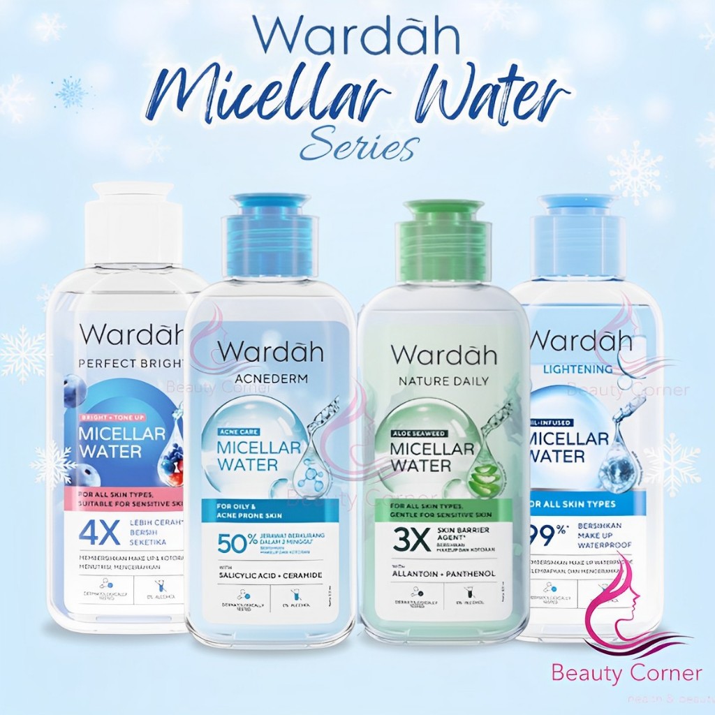 Jual Wardah Micellar Water Series Lightening | Acnederm | Perfect ...