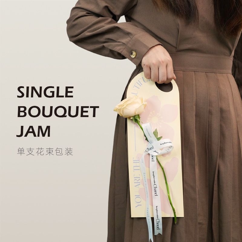 Jual (MIN 5 PCS) SINGLE BOUQUET CARD HANDLE, korean style single flower ...