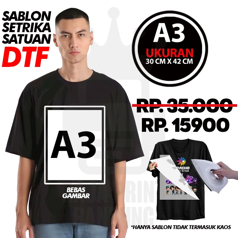 Jual Sablon DTF Setrika A3 Custom Satuan Sticker Print Bebas Gambar ...