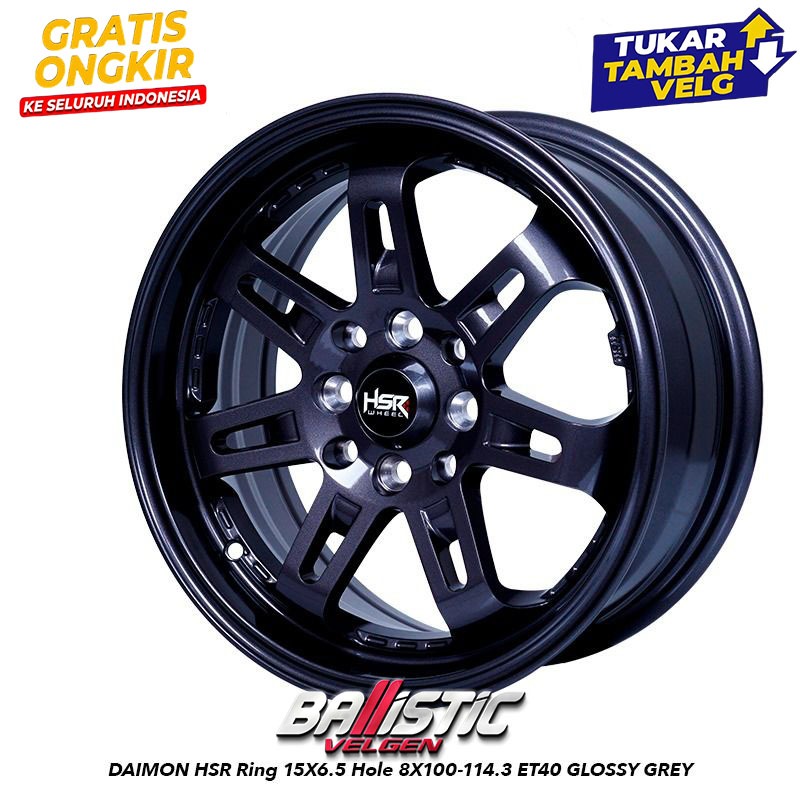 Jual Velg Racing HSR Wheel Type Daimon Ring 15 Lubang Baut Double PCD 4X100 dan 4X114,3 Terlaris ...