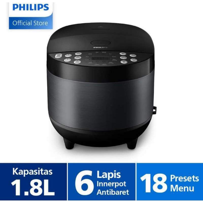 Jual Philips Digital Rice Cooker HD4515/92 - Black 1,8 L 18 Menu Hitam ...