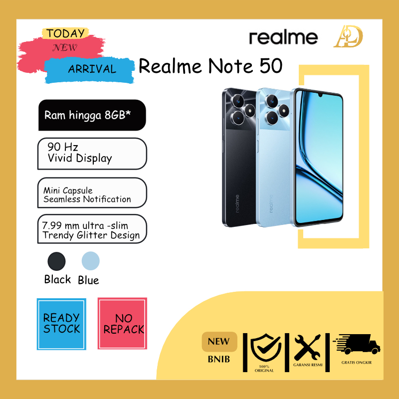 Jual Realme Note 50 HP 4GB+128GB 90Hz Vivid Display | Mini Capsule ...