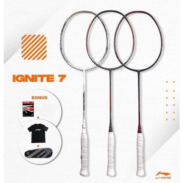 Jual Raket Badminton Lining Original Ignite 7 berat 77g | Shopee Indonesia
