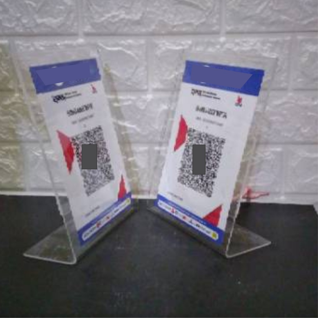 Jual Standing akrilik Ukuran A5 untuk menempatkan QR CODE scan QRIS ...