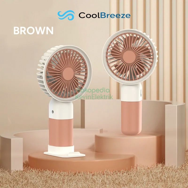 Jual MINI FAN PORTABLE 8399 WITH STAND HANDPHONE - BROWN ONLY | Shopee ...