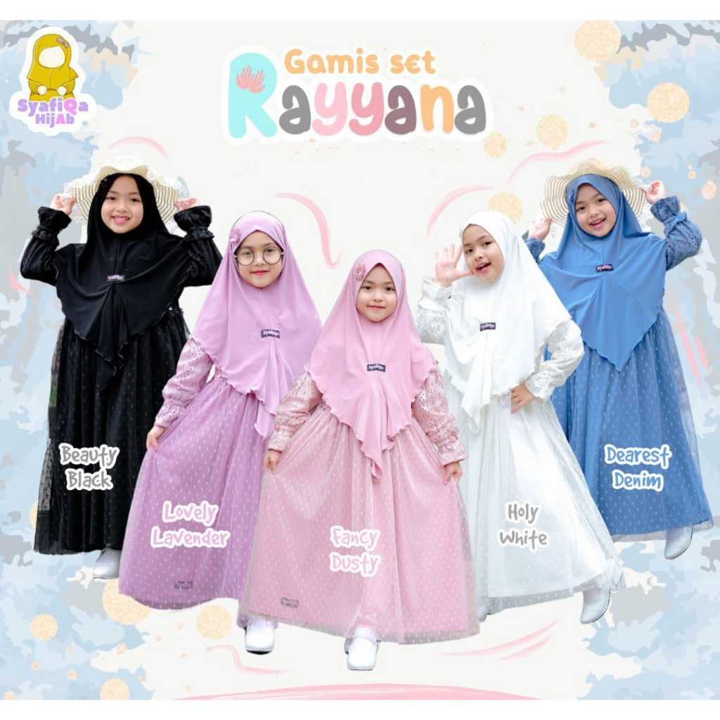 Jual RAYYANA BAJU GAMIS PESTA LEBARAN ANAK SET HIJAB MEWAH PREMIUM BY ...