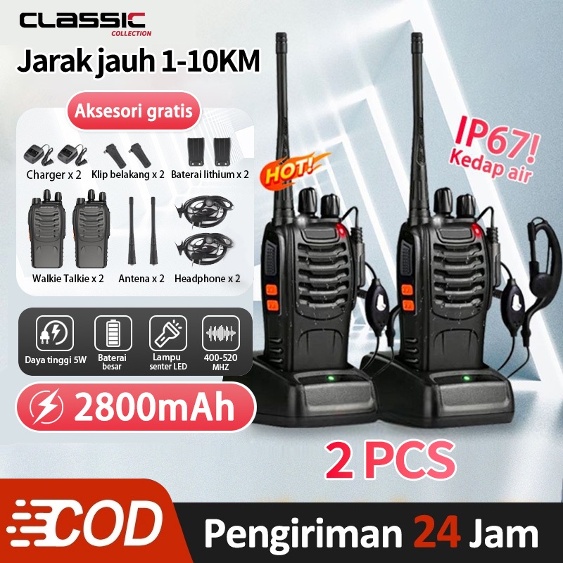 Jual Handy Talky Radio Jarak Jauh 10km 2800MAH / Wlan Handy Talky ...