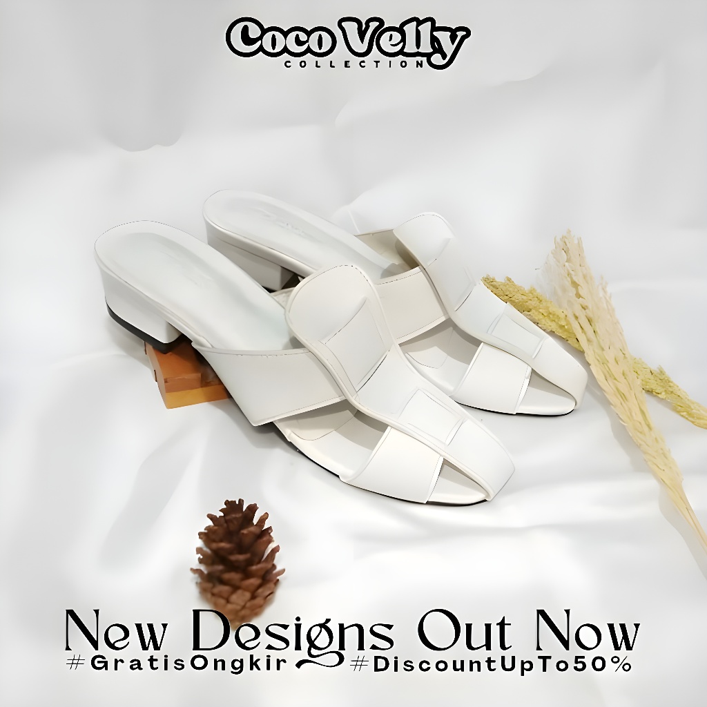 Jual Sandal Wanita Kulit Asli Premium COCO VELLY Hak Tinggi 3 Cm ...